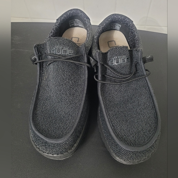 Hey Dude | Shoes | Hey Dude Wally Sox Micro Total Black Mens Loafer ...